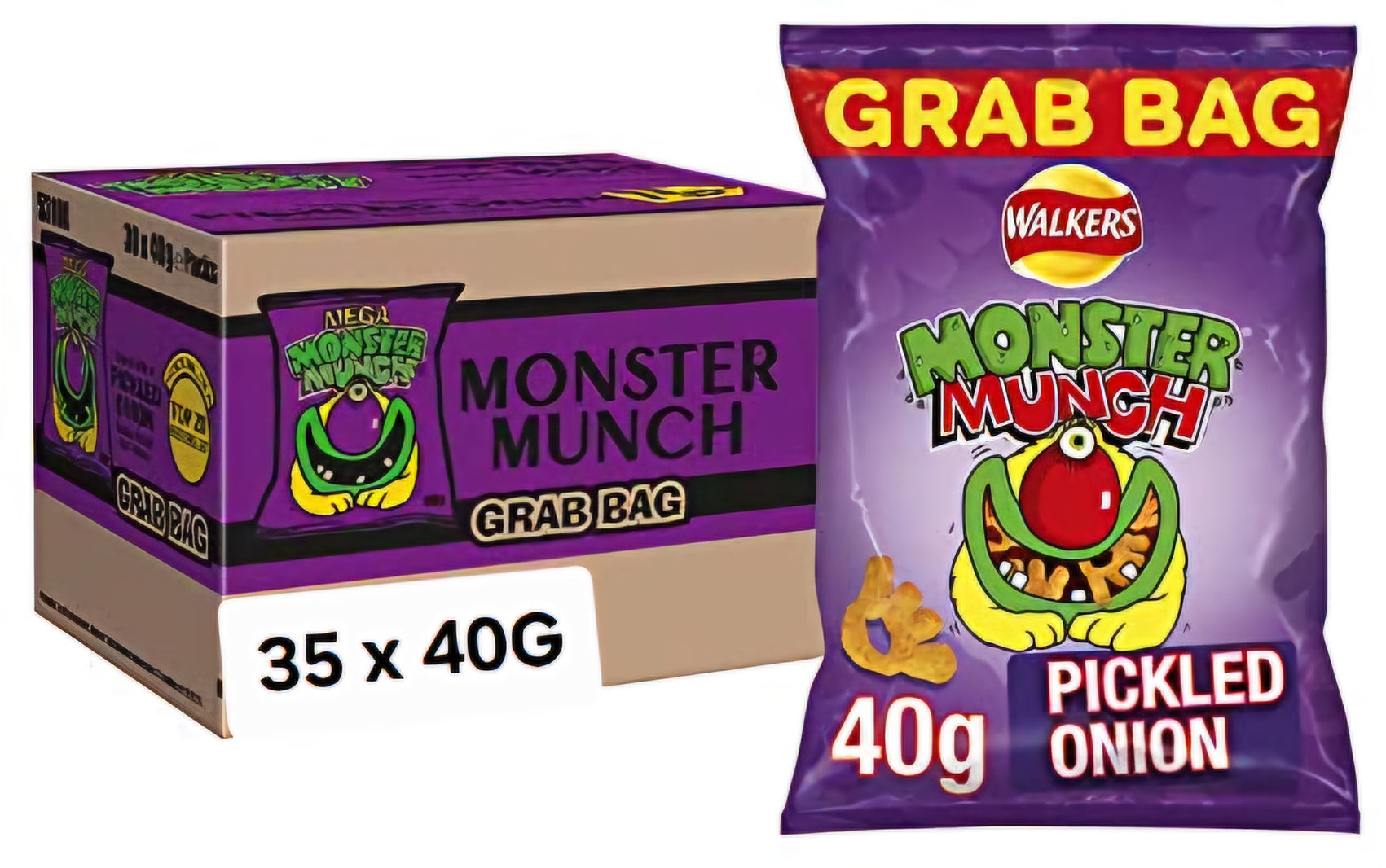 Walkers Monster Munch Pickled Onion Grab Bag 40G ( BB 25/07/2026 ...